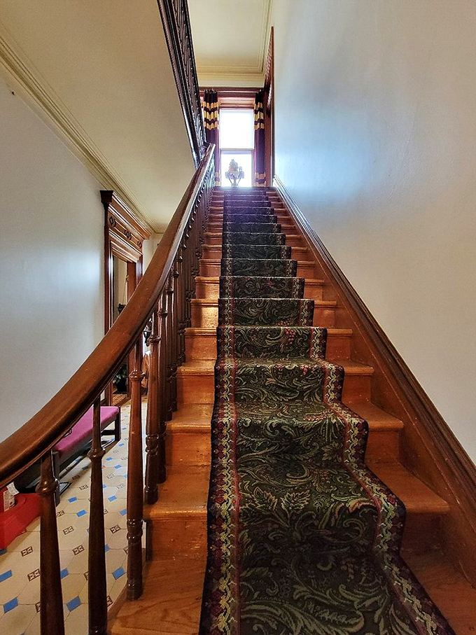 Stairway to heaven? Not quite, but this ornate staircase might just transport you to Victorian-era bliss. Mind your step!