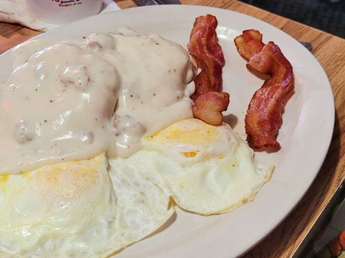 Biscuits and gravy: The South's answer to "What's the meaning of life?" Spoiler alert: It's delicious.