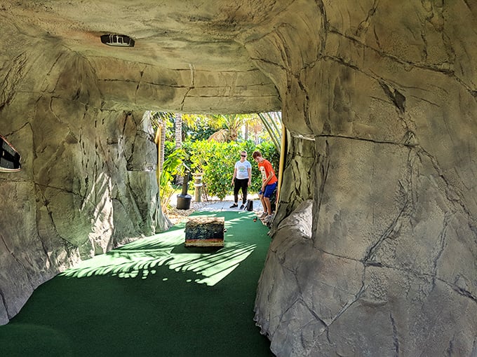 Indiana Jones meets Tiger Woods in this cave adventure. Watch out for rolling golf balls instead of boulders!