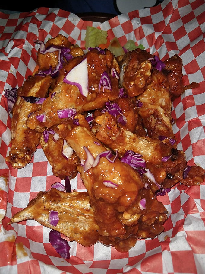 Saucy and spicy, just like your favorite aunt! These wings are dressed to impress, with a vibrant coating that promises a flavor explosion.