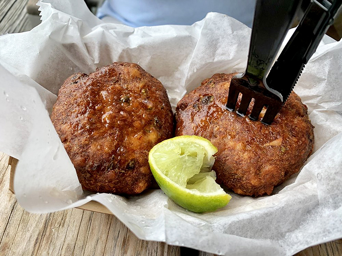 Crab cakes so good, they might make you consider a life at sea. Just don't quit your day job to become a singing crab.