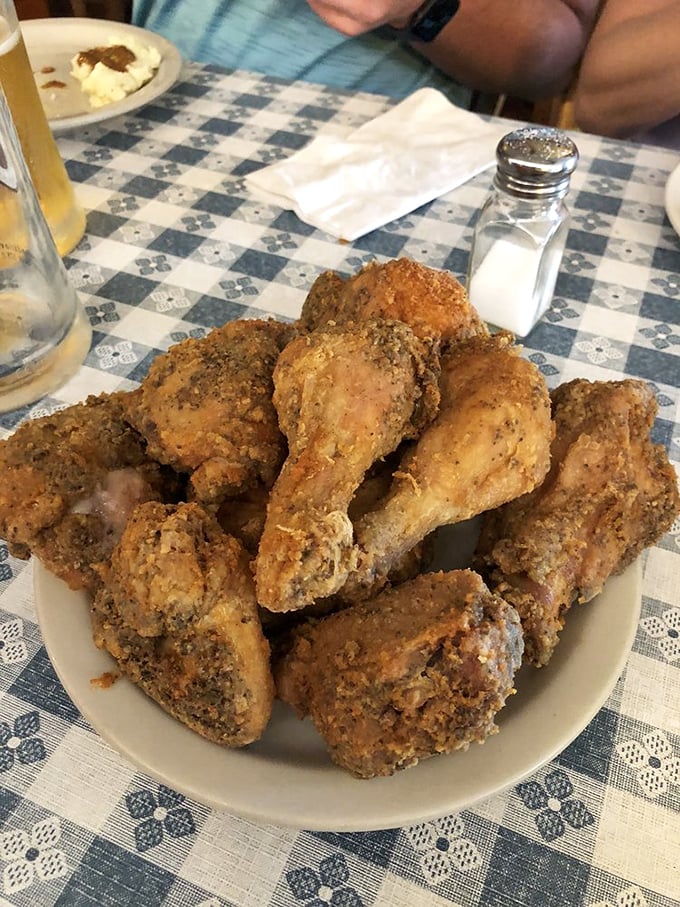 Fried chicken nirvana! This platter's got more crispy goodness than a football team's worth of touchdowns.