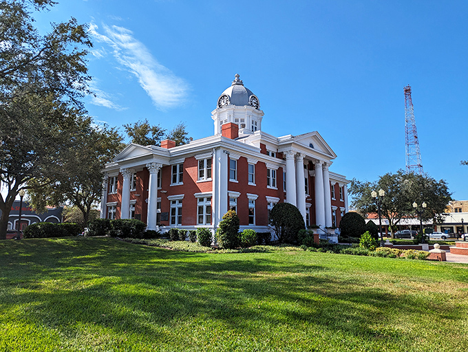 Courthouse or time capsule? This stately red-brick beauty stands proud, a testament to Dade City's rich history and enduring charm.
