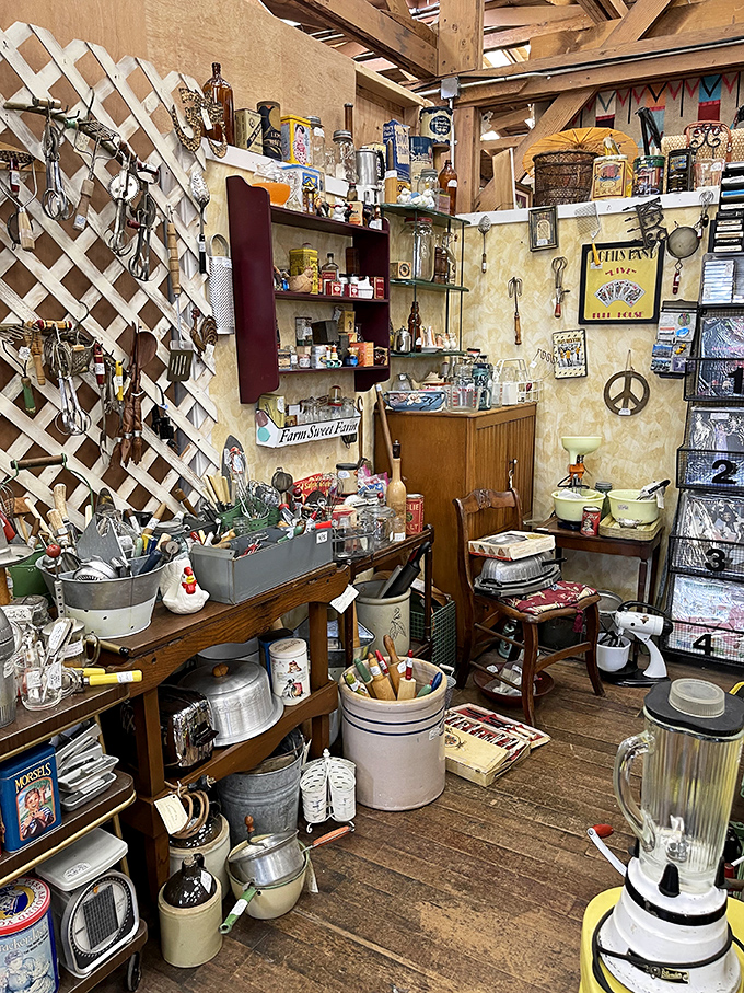 Julia Child would have a field day here! From funky fondue sets to kitschy kitchen gadgets, this corner is a culinary time capsule.