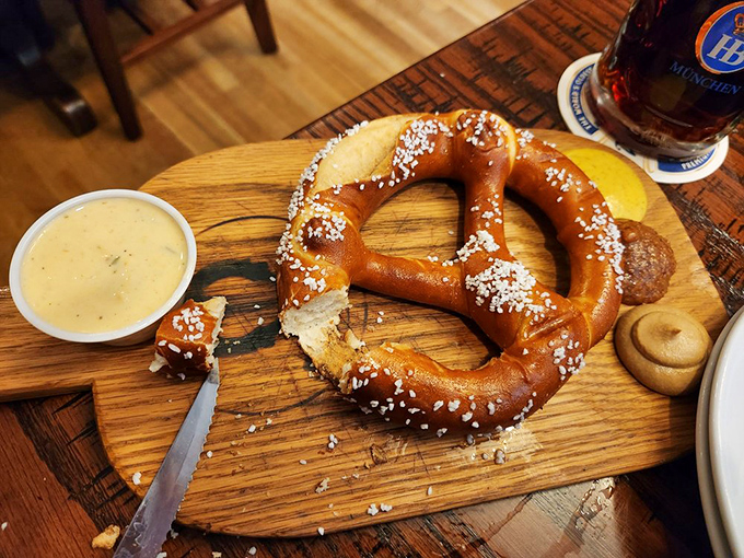 Behold, the pretzel that puts all others to shame! Golden, twisted perfection that's basically edible artwork. Don't forget the beer cheese!