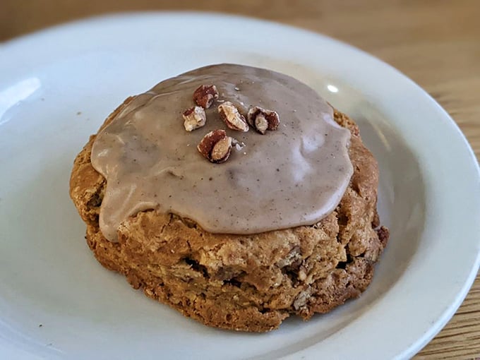 This pumpkin scone is autumn on a plate. It's so good, you'll want to send your taste buds a thank-you note.