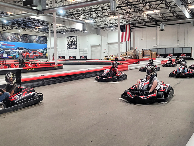 The starting line: where dreams of grandeur meet the reality of your questionable driving skills.