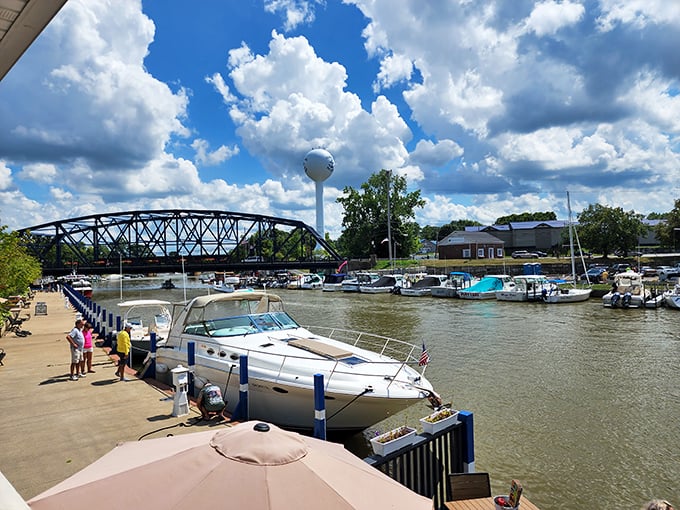 Boaters' paradise or maritime museum? With its picturesque bridge and boat-filled harbor, Vermilion's riverside walk offers a slice of nautical nirvana.