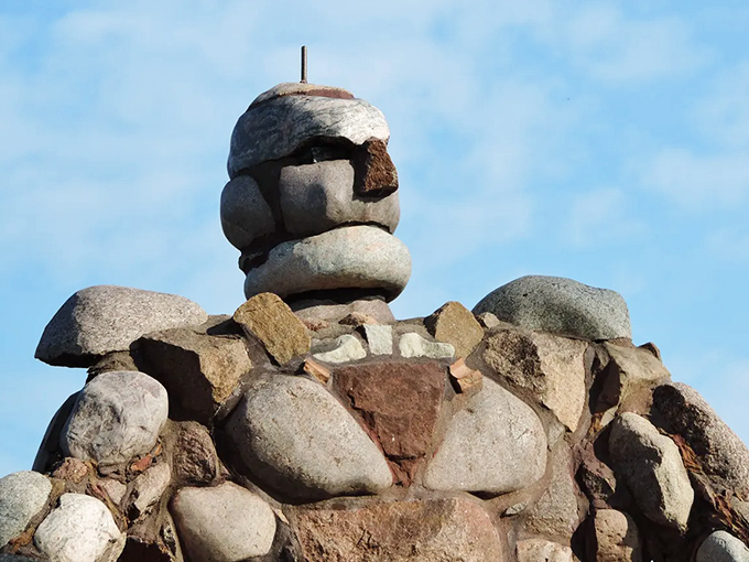 "Talk about a stone-cold stare! This guardian's face is chiseled perfection, literally."