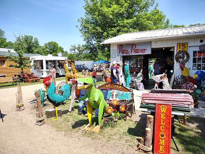 At the Rustic Rooster, kitsch is king. From metal roosters to garden gnomes, it's a smorgasbord of lawn ornaments that would make your HOA sweat.