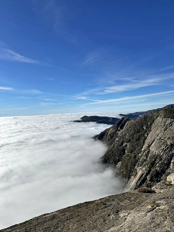 Walking on clouds? Not quite, but this sea of fog below Moro Rock comes pretty darn close to a heavenly experience.