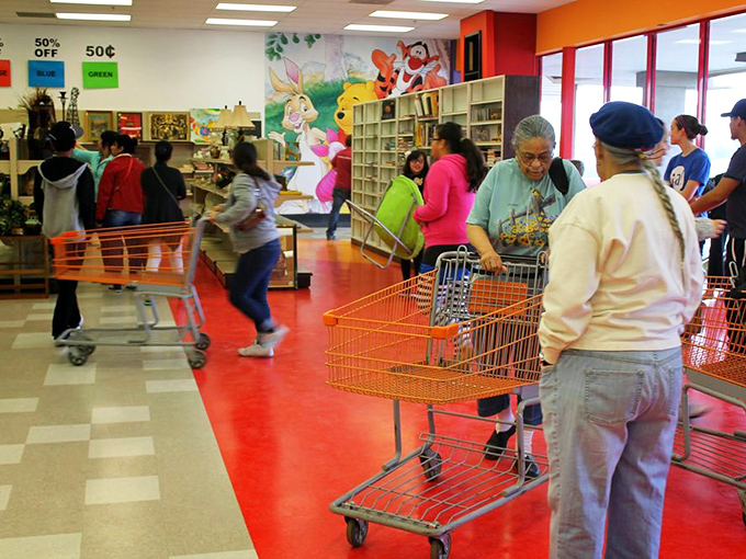 Thrift store hustle and bustle: Where bargain hunters become archaeologists, unearthing treasures from the recent past.