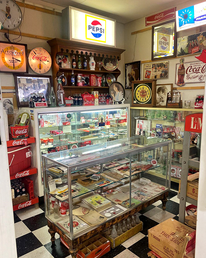 Pop quiz: What's fizzy, nostalgic, and will make you burp rainbows? This soda corner! It's a carbonated time capsule that'll have you singing "I'd like to buy the world a Coke."
