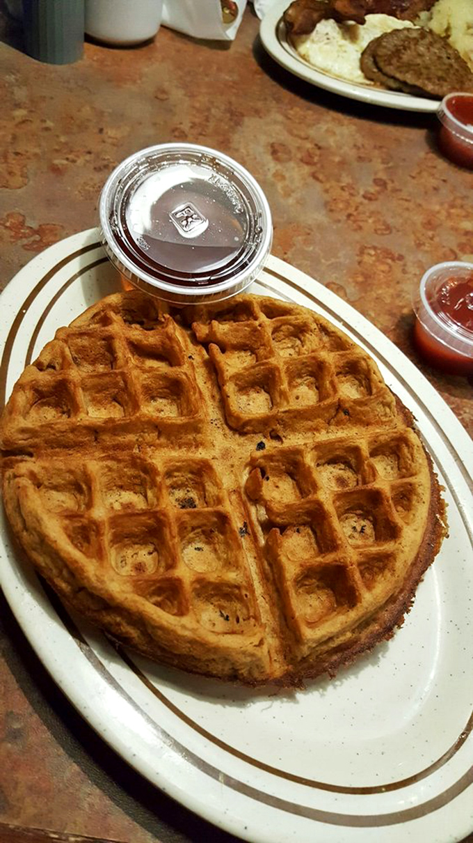 Waffles that could make Belgian royalty abdicate their throne. Golden, crisp, and ready for their syrupy coronation.