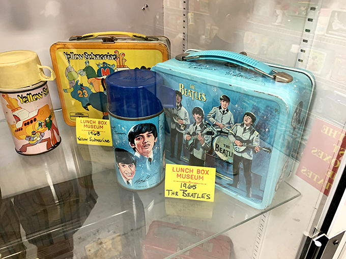 All you need is lunch! The Beatles take center stage in this display, proving their music wasn't the only thing that was collectible.
