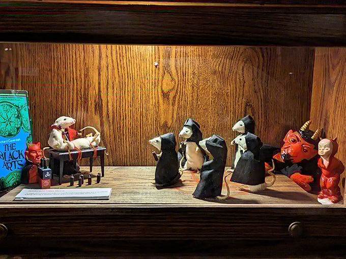 Feeling devilish? These mischievous mouse clerics are conducting a ceremony that's equal parts adorable and unsettling. Talk about a holy roller coaster!