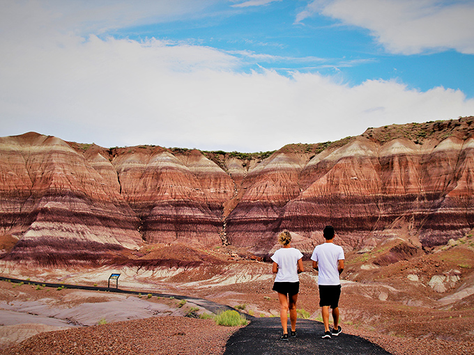 Walking the rainbow: These hikers are getting their steps in on nature's most colorful treadmill. No gym membership required!
