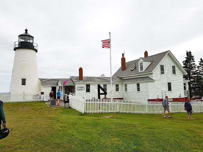 Lighthouse enthusiasts or seagulls in disguise? These visitors are getting their daily dose of vitamin sea and history.