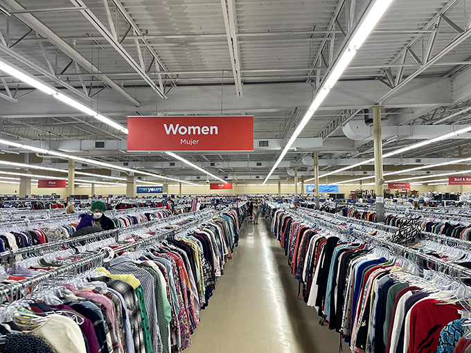 Ladies, start your engines! This clothing section is a fashion time machine, where vintage chic meets modern flair in a dizzying array of styles.