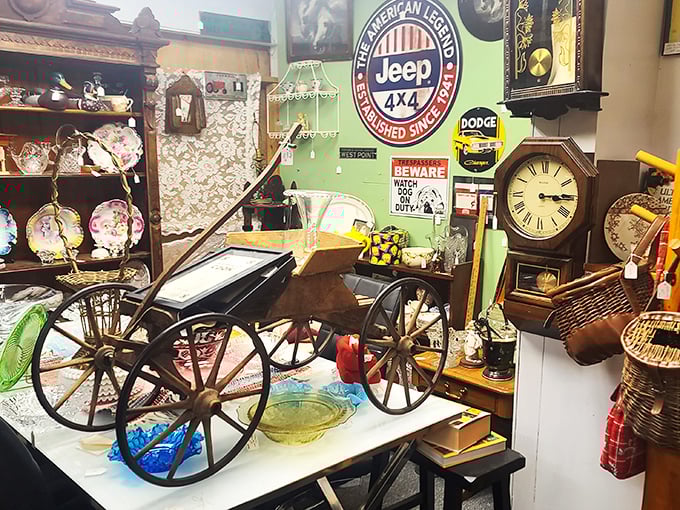 Jeep enthusiasts, rev your engines! This booth is a shrine to the all-American off-roader, complete with vintage signs and enough nostalgia to fuel a cross-country road trip.
