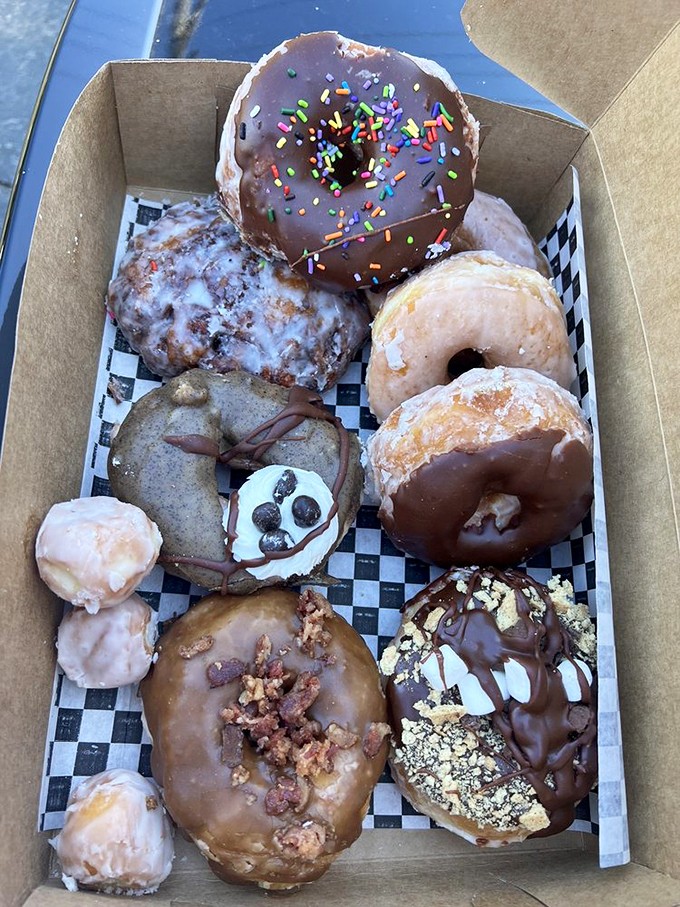 The breakfast of champions... if those champions are looking to carb-load for a marathon of pure joy. This box contains more circles than a geometry textbook, and twice as appealing.