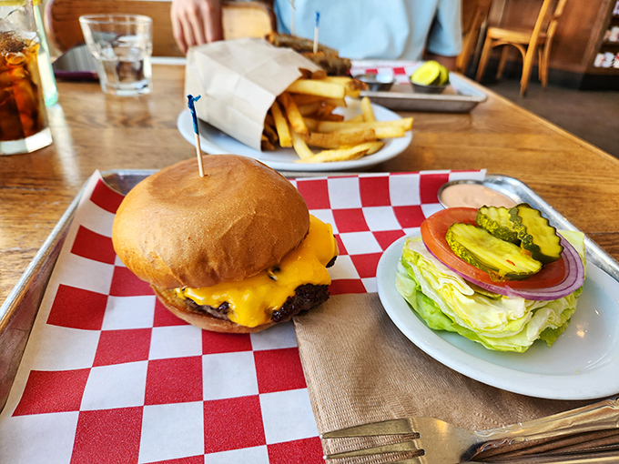 Behold, the cheeseburger of your dreams! This beauty could make even the Mona Lisa crack a smile. Leonardo da Vinci, meet Leonardo da Yum-ci.