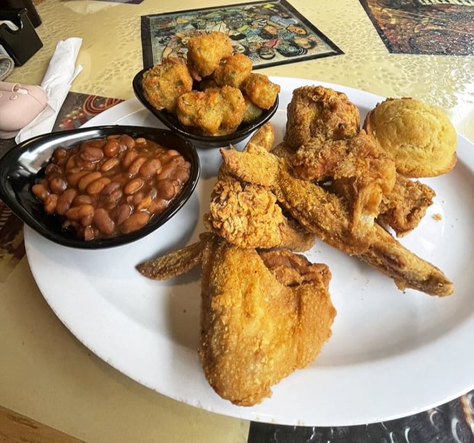 Finger-lickin' good doesn't even begin to cover it. This chicken is crunchier than my old vinyl records!