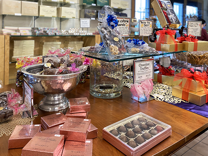 Chocolate, oh sweet chocolate! From truffles to bars, this case is a treasure trove of cocoa-based bliss. Resistance is futile, my friends.