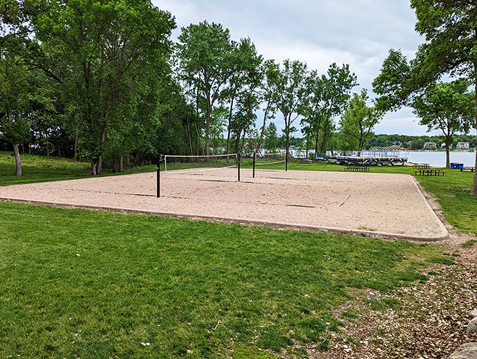 Beach volleyball, anyone? This sandy court is where weekend warriors come to spike their stress away and serve up some fun.