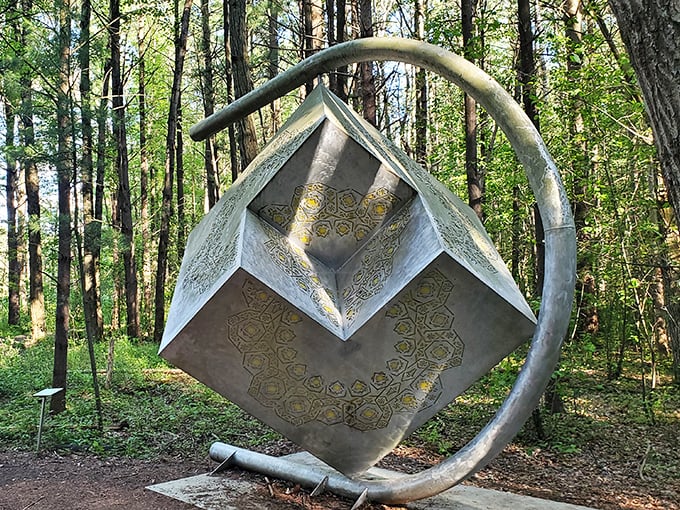 Rubik's Cube meets modern art in this mind-bending sculpture. It's enough to make you question reality &ndash; or at least your geometry skills.