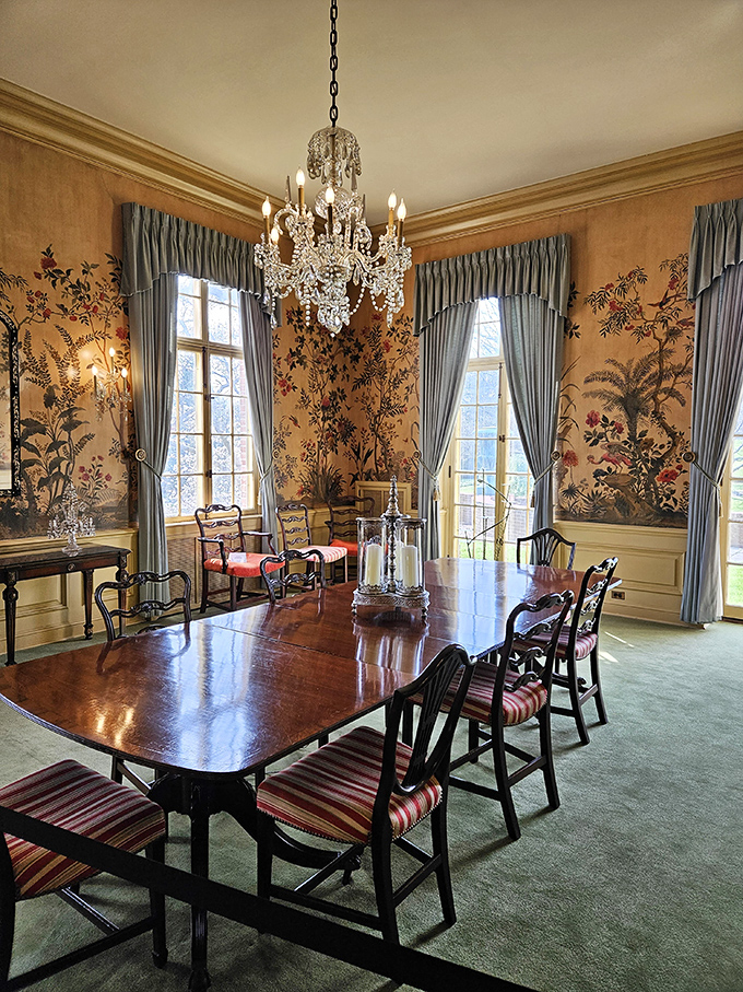 Dinner is served! In a room so fancy, even your salad fork feels underdressed.