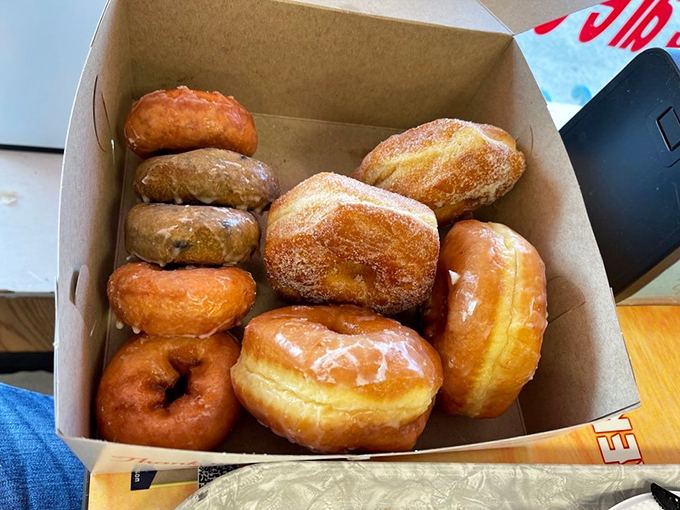 Donut nirvana achieved! This box of circular delights is proof that geometry can be delicious. Who needs a square meal anyway?