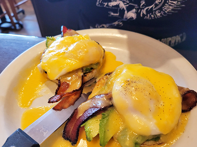 Eggs Benedict: The breakfast of champions and those who aspire to be. Hollandaise so smooth, it could teach dance lessons.