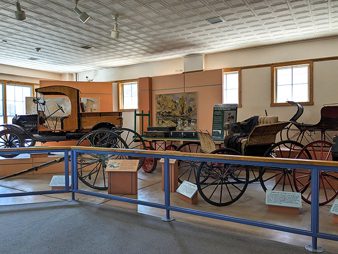 Wagons ho! These wheels once carried pioneers across treacherous terrain. Now they're parked here, waiting to roll you through a journey of imagination and discovery.
