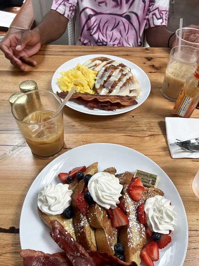 The breakfast dilemma: French toast or cinnamon roll pancakes? At JoJo's, you don't have to choose. Have your cake and eat your toast too!