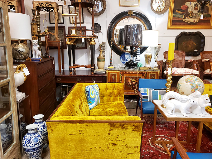 From mid-century modern to Victorian elegance, this furniture section is like a "This Is Your Life" episode for chairs and tables.