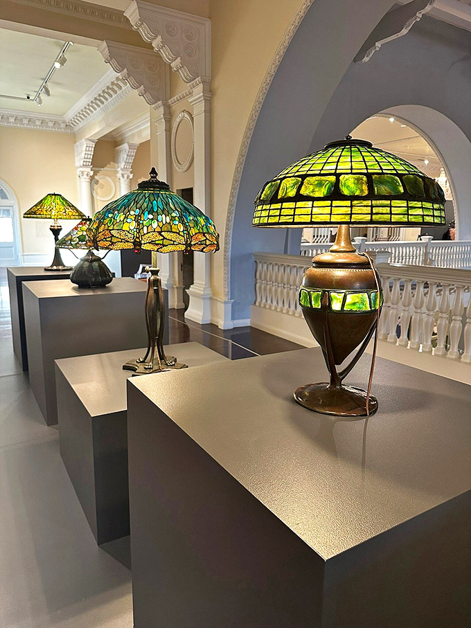 Tiffany lamps that could outshine the sun! These beauties are the crown jewels of the lighting world, making your bedside lamp feel a tad inadequate.