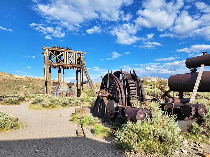 "Rust-ic charm at its finest." Abandoned mining equipment paints a picture of Bodie's industrious past, now frozen in time.