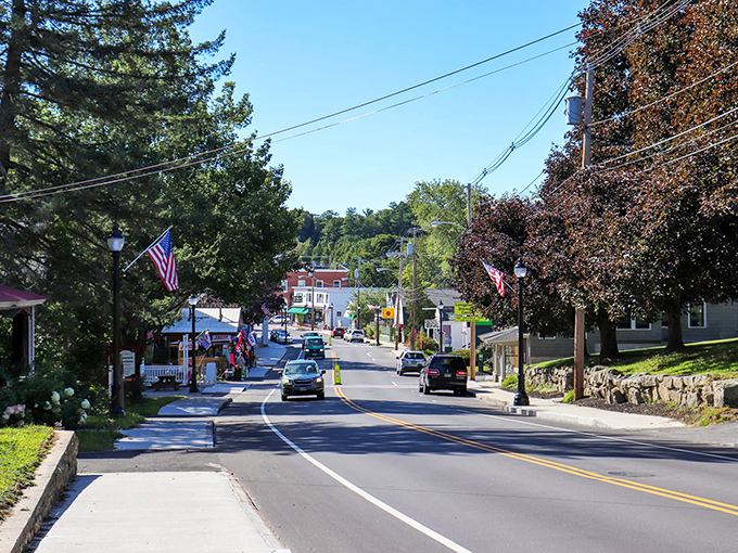 Main Street, USA, eat your heart out! This picturesque thoroughfare is where small-town dreams come true, complete with charming storefronts and enough Americana to fill a country song.