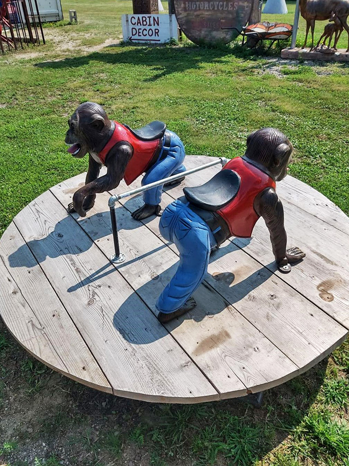 Monkey business takes on a whole new meaning here. These primate pals look ready to start their own biker gang &ndash; "Sons of Bananas," anyone?