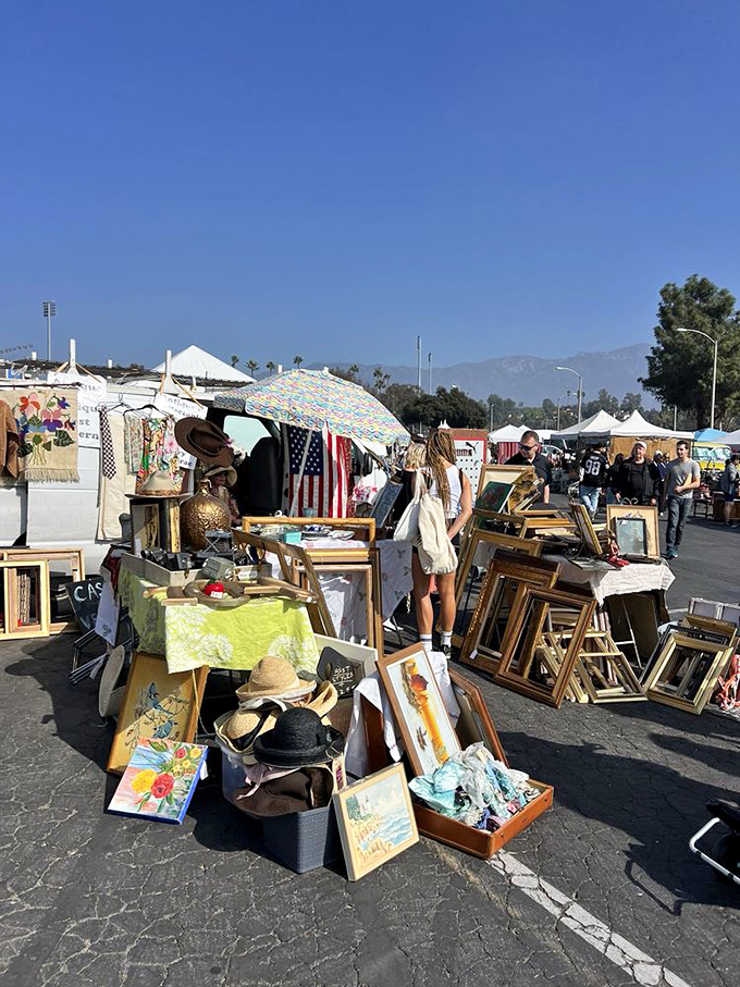 Frame-tastic! A gallery of forgotten masterpieces and quirky prints await their moment to shine on your living room wall.