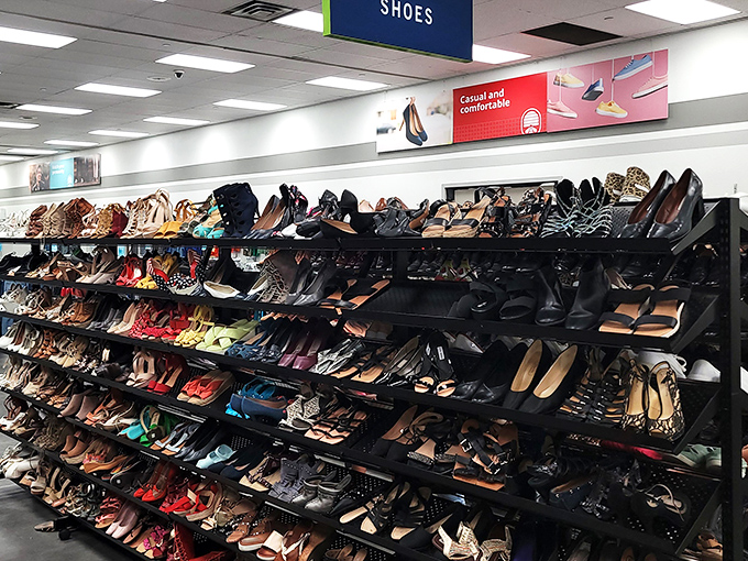 "If Imelda Marcos had a garage sale, it might look something like this. Cinderella, your glass slipper awaits... probably in your size!"