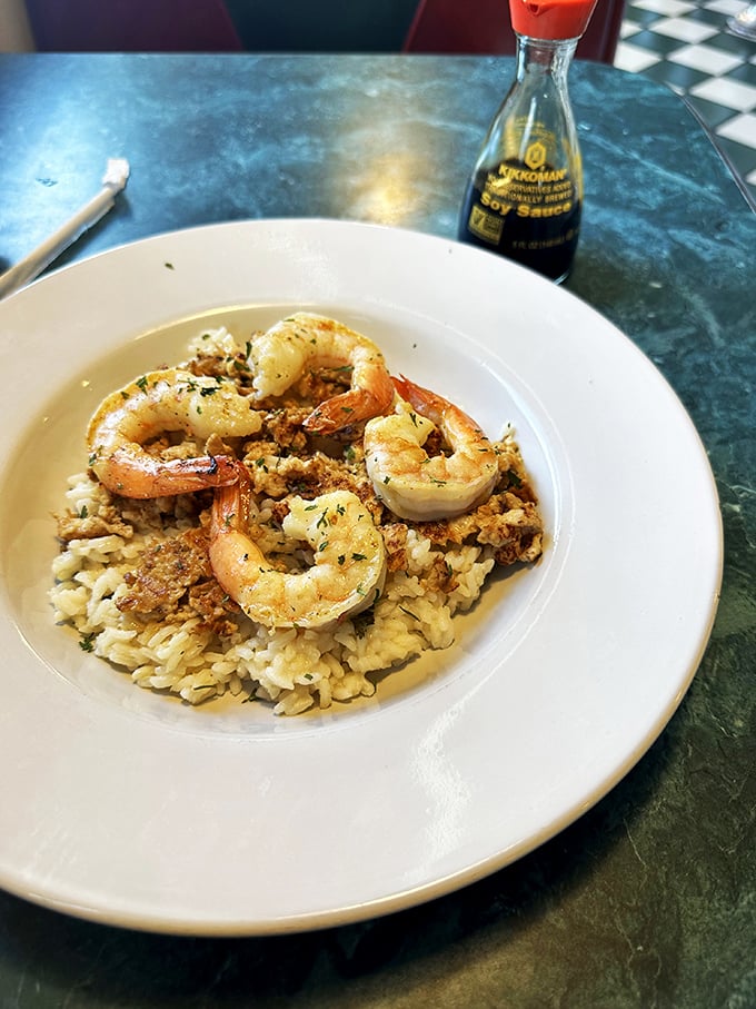 Surf's up at Gabbys! These plump shrimp are riding a wave of flavor straight to your taste buds.