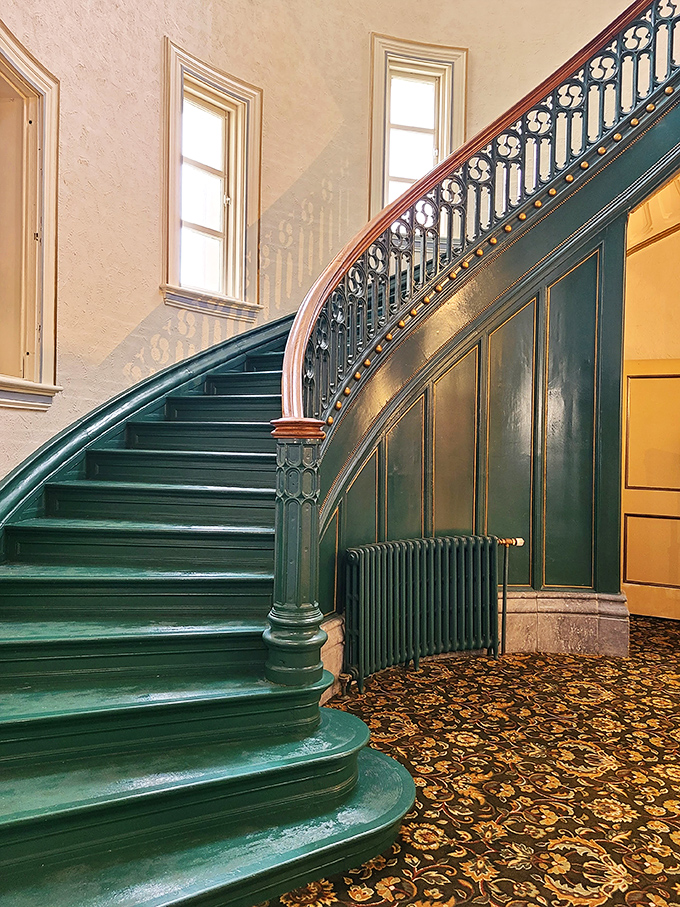 Stairway to heaven? Nope, just a gorgeous green staircase that'll make you feel like Michigan royalty. Watch that first step, it's a doozy!