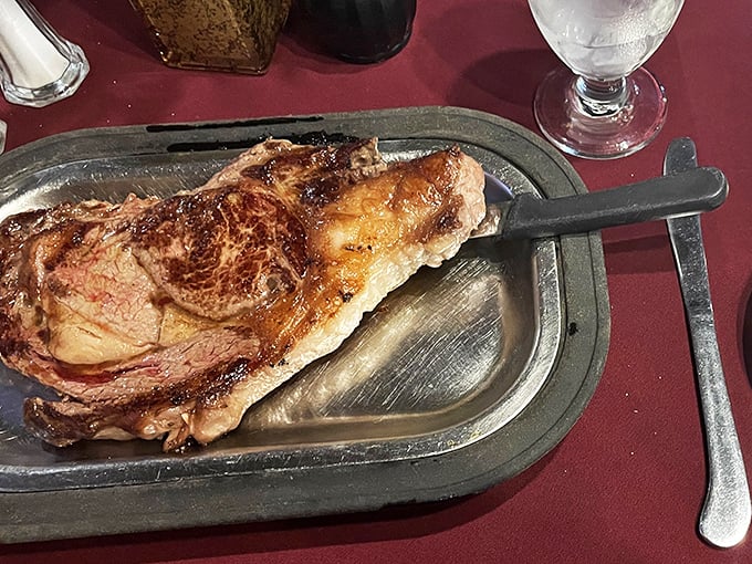 The steak that launched a thousand food comas. This beauty is so perfectly cooked, it might just bring a tear to your eye &ndash; or maybe that's just the onion rings talking.