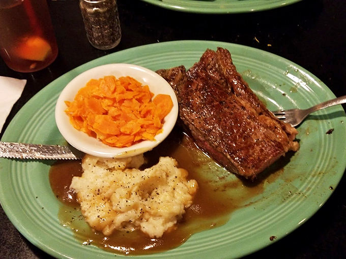 A steak so good, it might make vegetarians reconsider. Paired with comfort food sides, it's like a warm hug for your stomach.