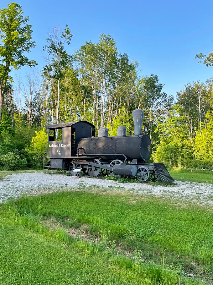 All aboard the nostalgia express! This old iron horse might not chug anymore, but it's still full steam ahead on memory lane.