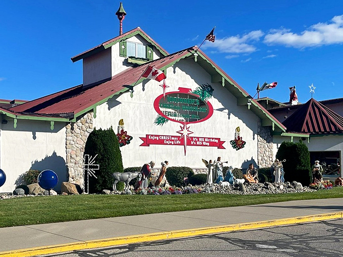 Christmas morning, every morning! Bronner's wonderland of festive cheer is like stepping into Santa's personal Pinterest board.