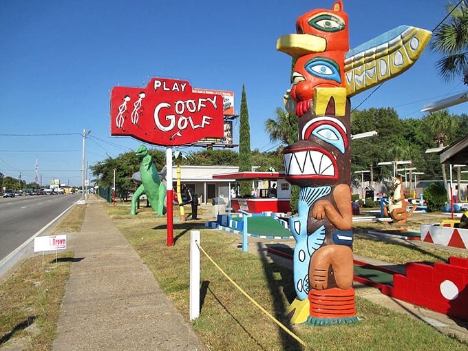 Step right up to Goofy Golf, where Salvador Dali meets Putt-Putt in a technicolor dreamscape of wacky obstacles.