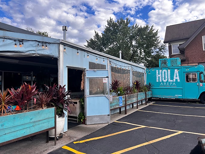 Hola Arepa: Food truck roots meet restaurant chic! This turquoise treasure is like the cool kid of Minneapolis dining, serving up Latin flair with a side of Midwest nice.